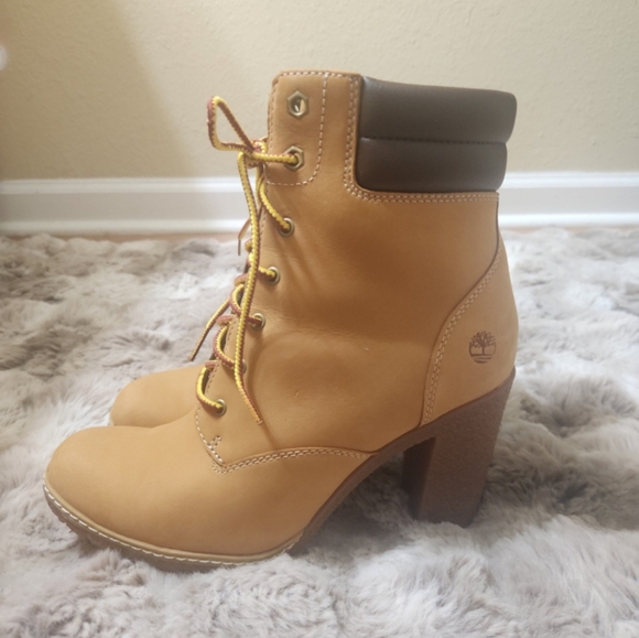 Timberland | Shoes | Timberland Lace Up Ankle Boots With Chunky Heel ...